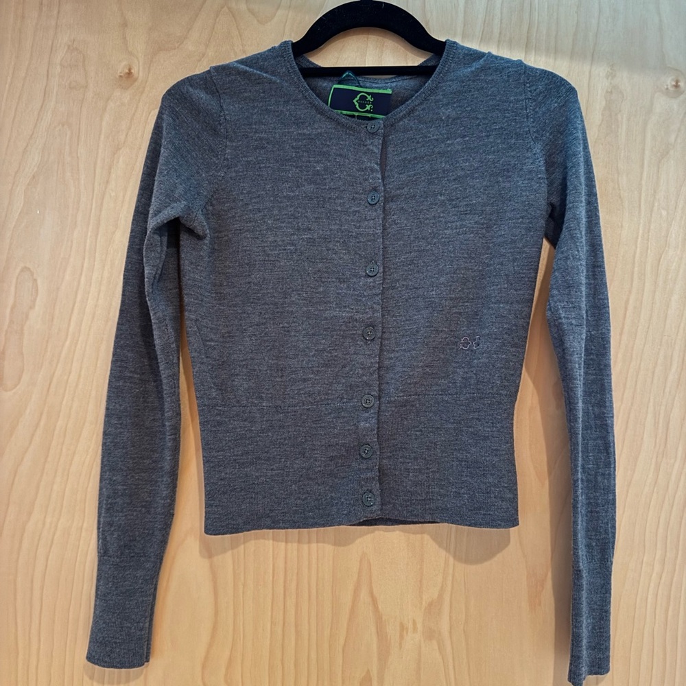 C. Wonder Merino Wool Gray Cardigan - Gem